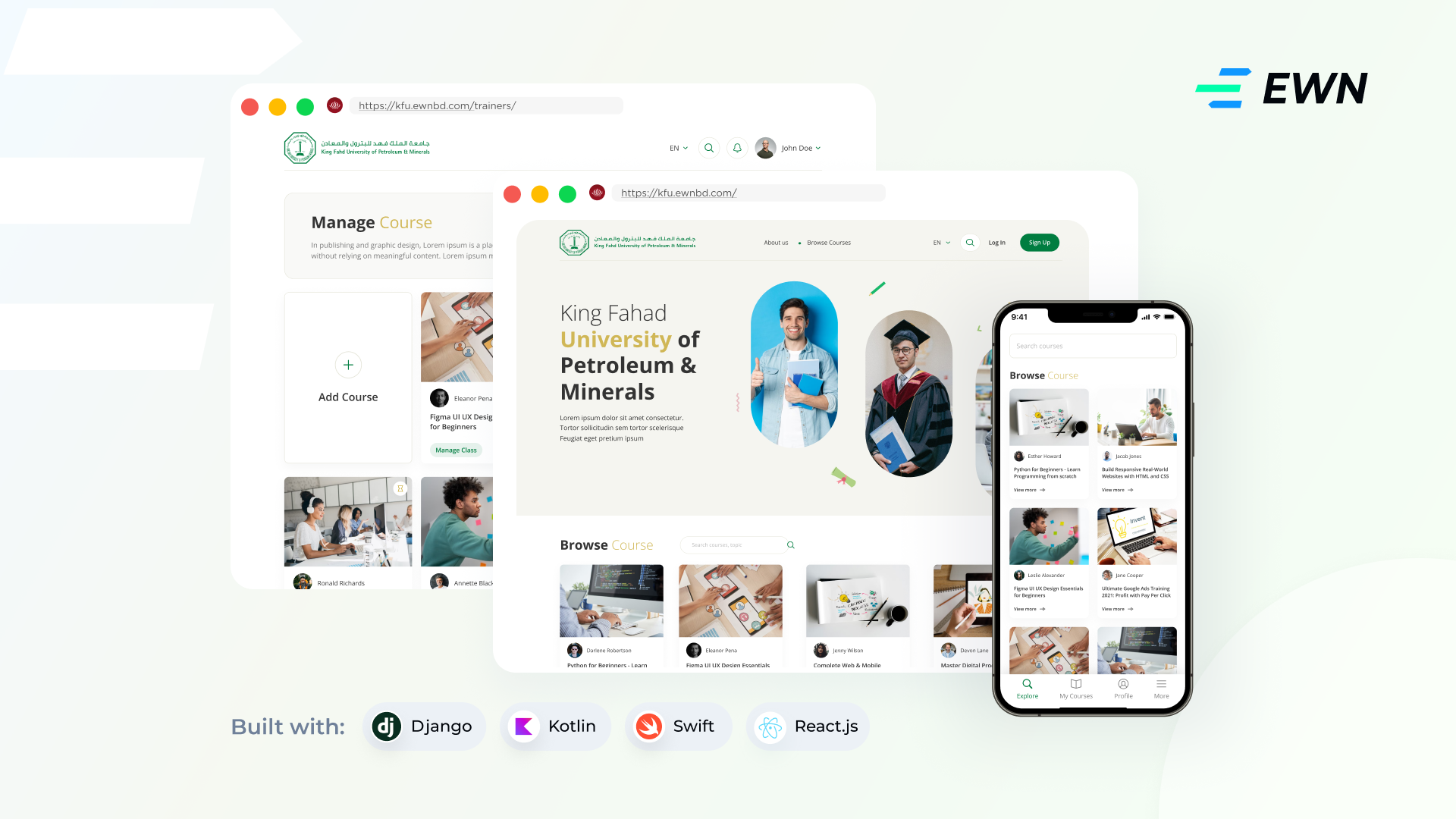 CEPC LMS Web & Mobile app Development for King Fahad University | EWN Bangladesh Limited