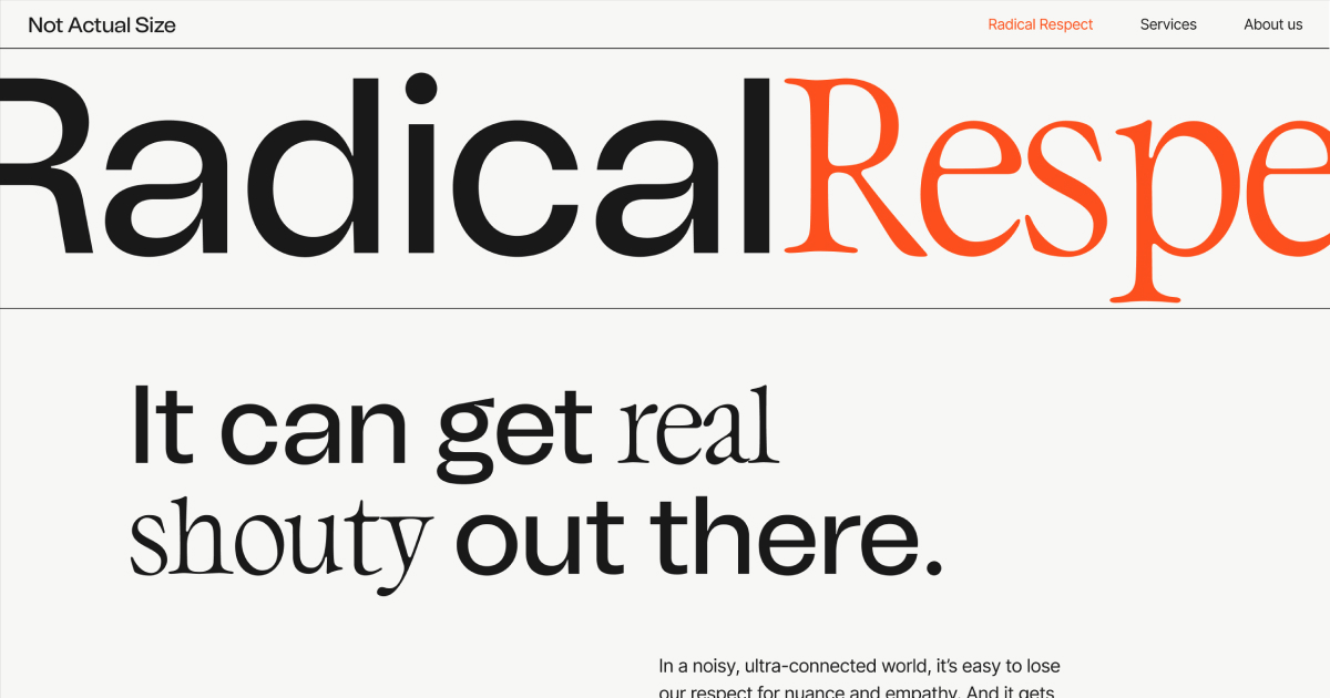 Radical Respect | Not Actual Size