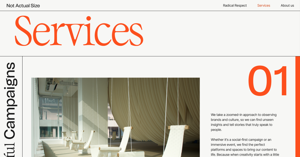 Services | Not Actual Size